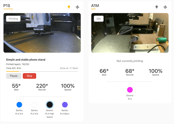 PrintWatch Card: A Smart Dashboard for Your Bambu Lab Printer